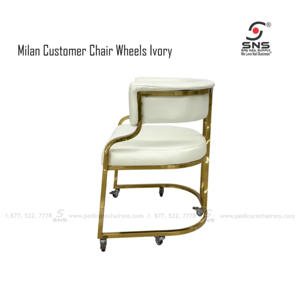Milan Chair Ivory W Wheels